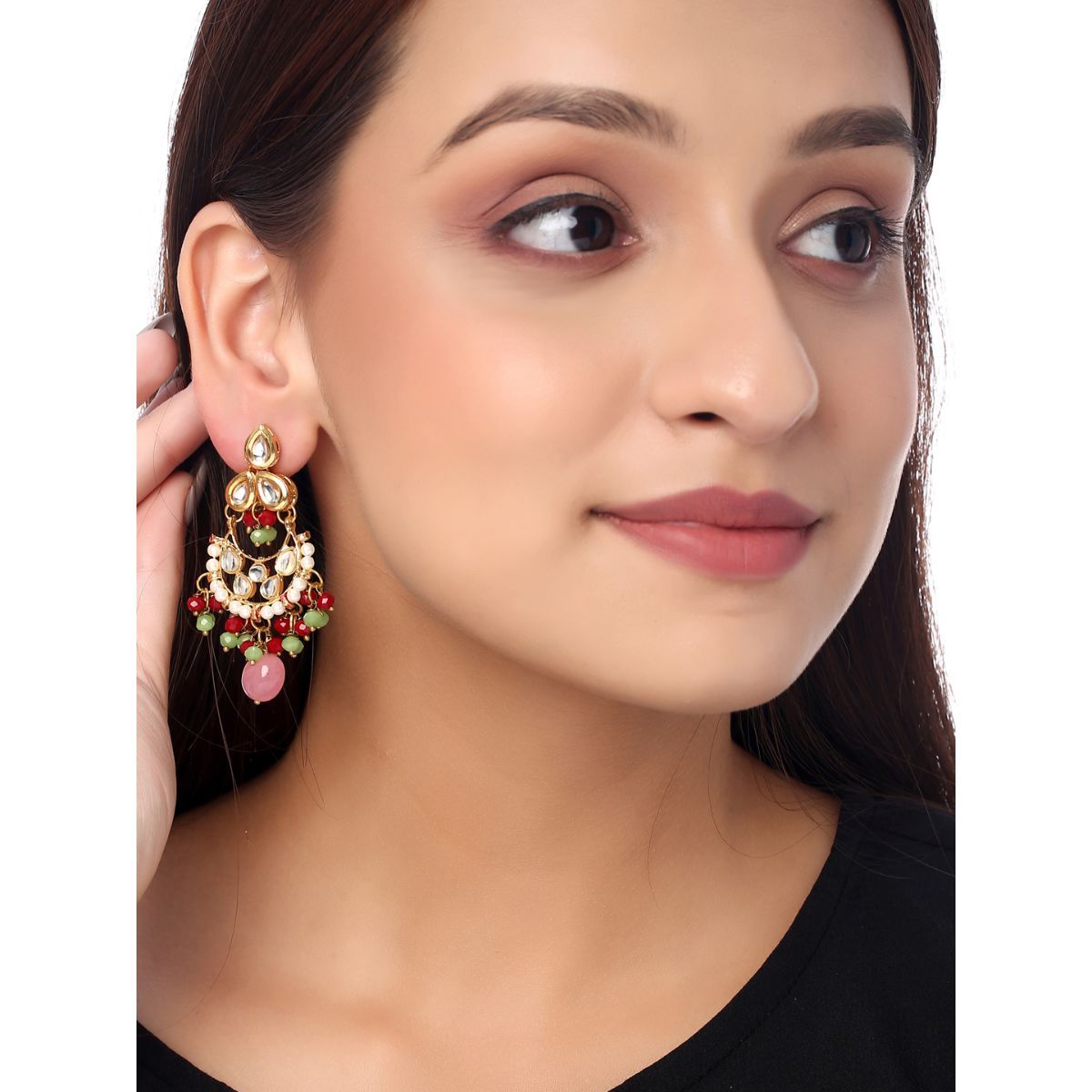 SHOSHAA Gold Multi Brass Drop Earrings: Buy SHOSHAA Gold Multi Brass ...