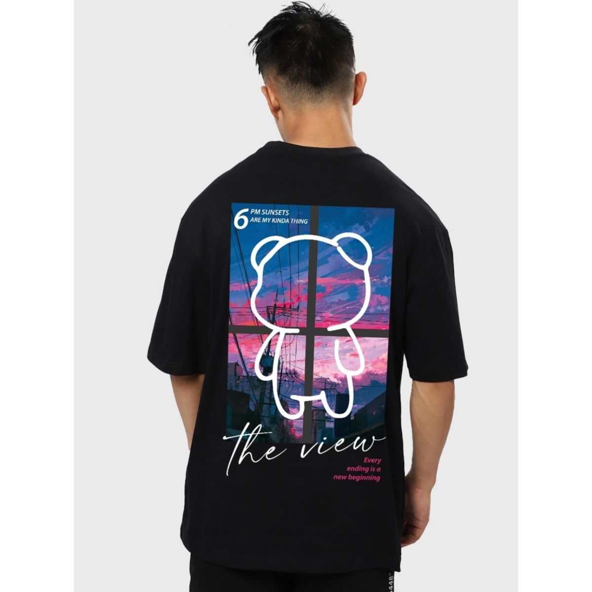 Buy Bewakoof Men Black Graphic Oversized T-shirt Online