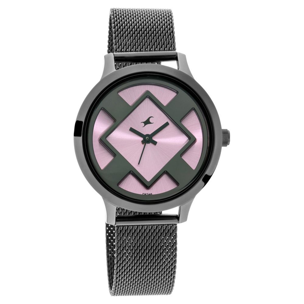 Buy Fastrack Eccentrics Watch - Pink dial and Mesh Metal Strap Online