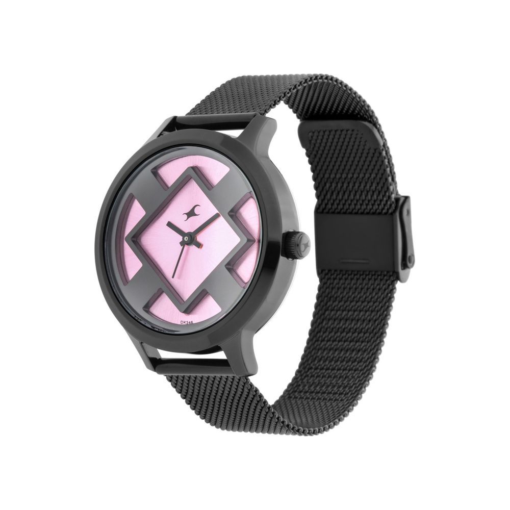 Buy Fastrack Eccentrics Watch - Pink dial and Mesh Metal Strap Online