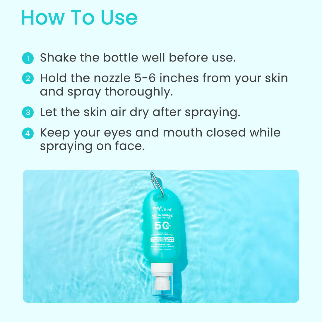 Buy Earth Rhythm Aqua Surge Sunscreen Spray SPF 50 Online