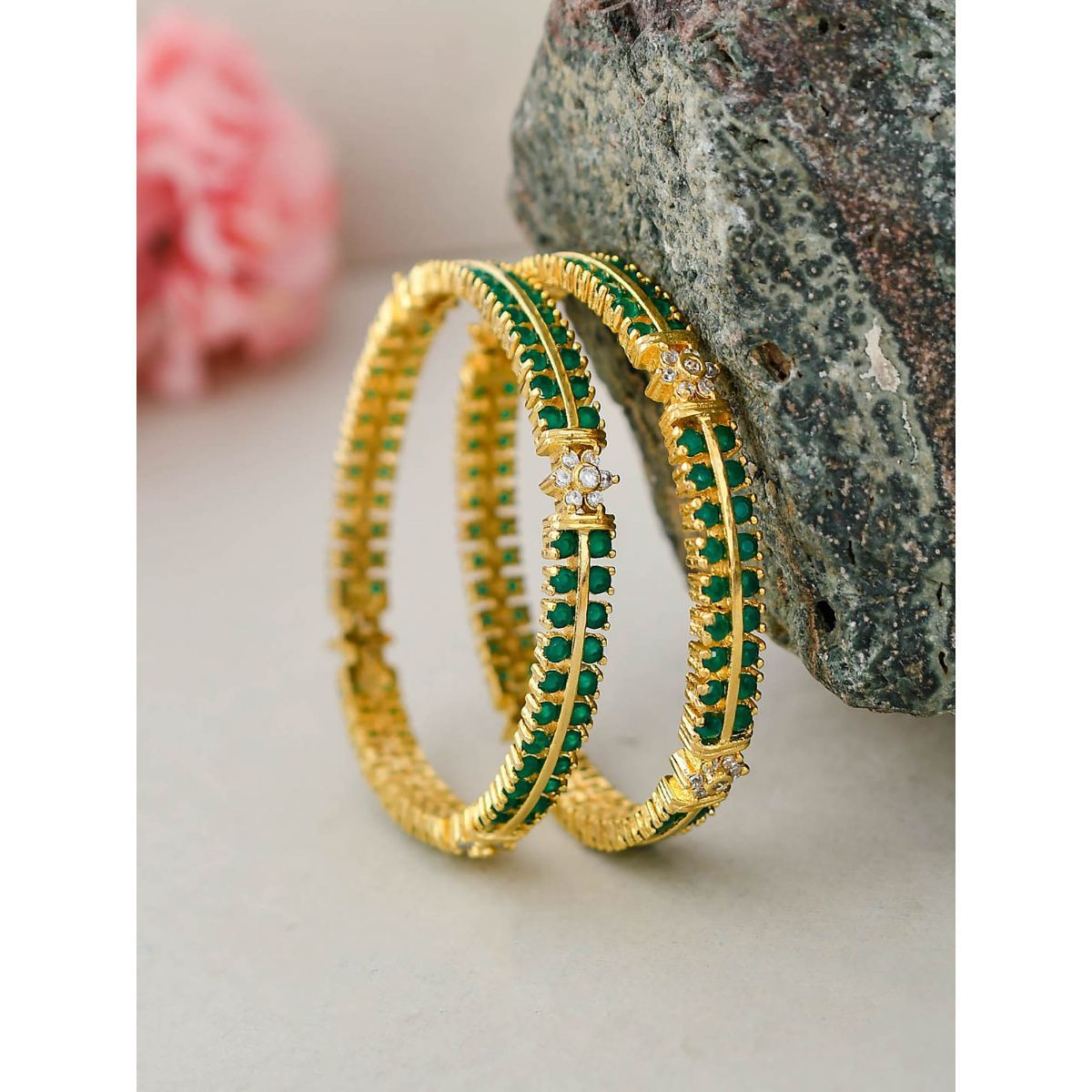 Buy Silvermerc Designs Gold Plated Ad Brifdal Kangan Bangles (Pack of 2 ...