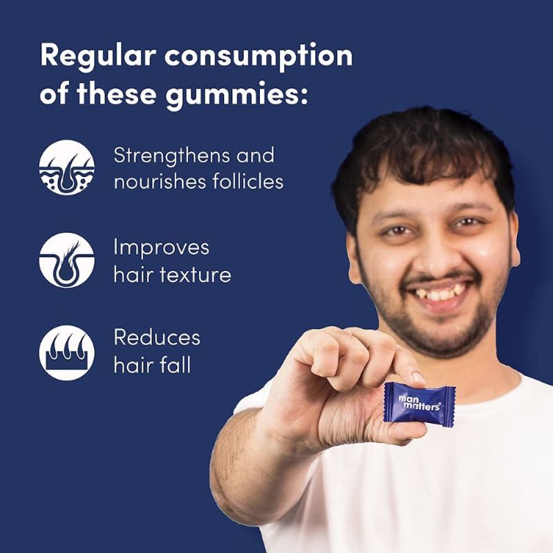 Buy Man Matters DHT Blocker Biotin Gummies For Hair & Beard ...