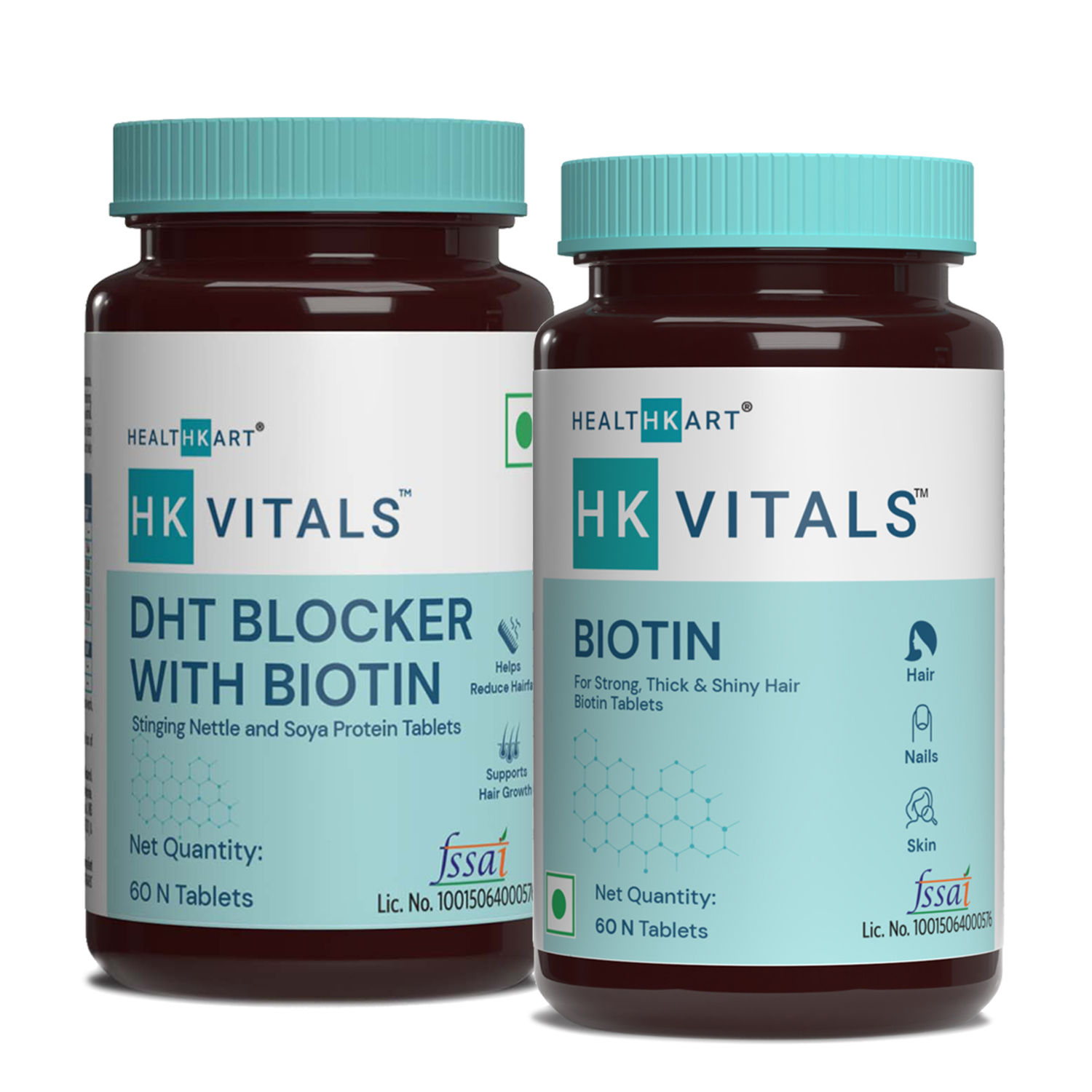 HealthKart HK Vitals Biotin Tablets & HK Vitals DHT Blocker With Biotin ...