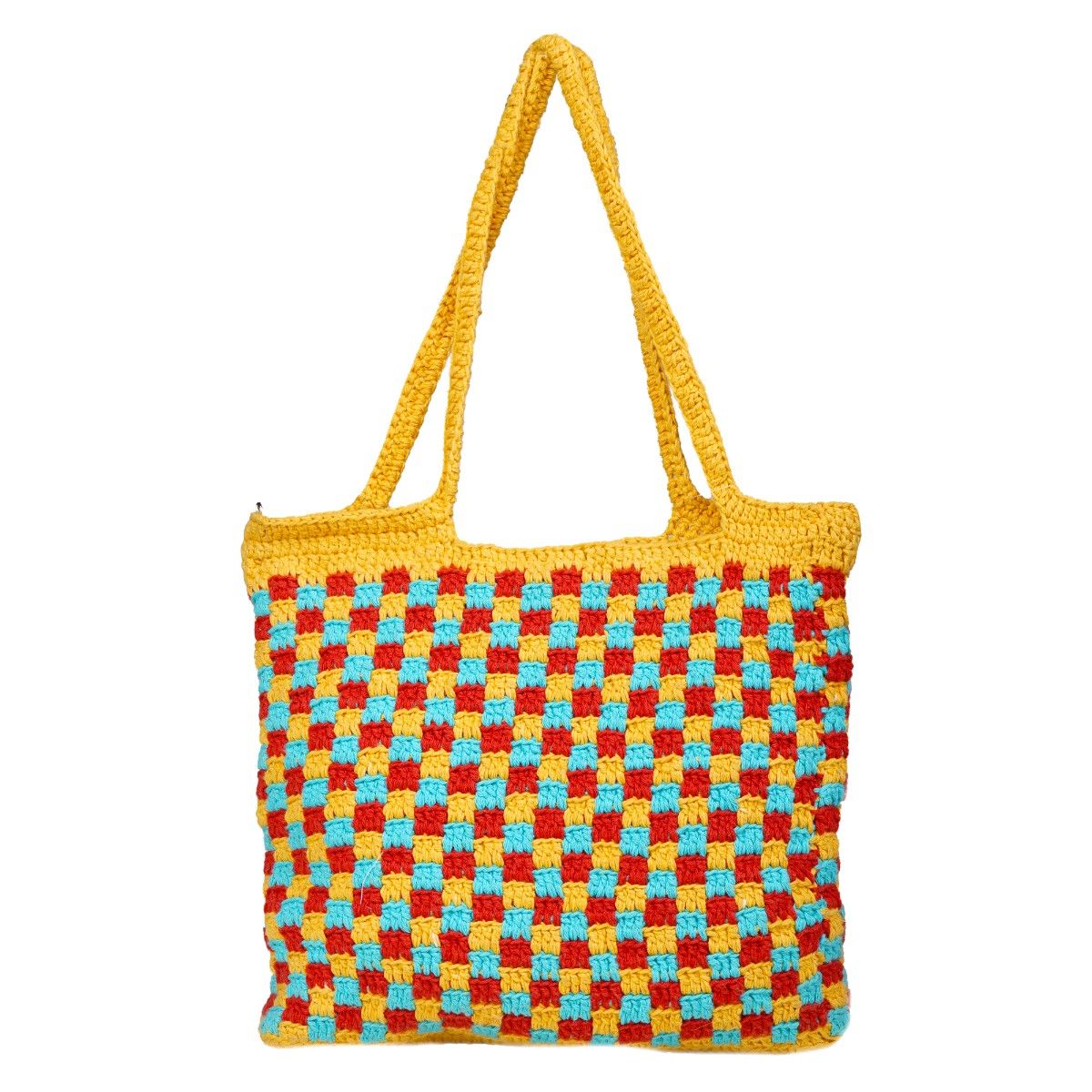 Buy ITIHASIKALA Women Checkered Board Crochet Handbag- Multi-Color Online