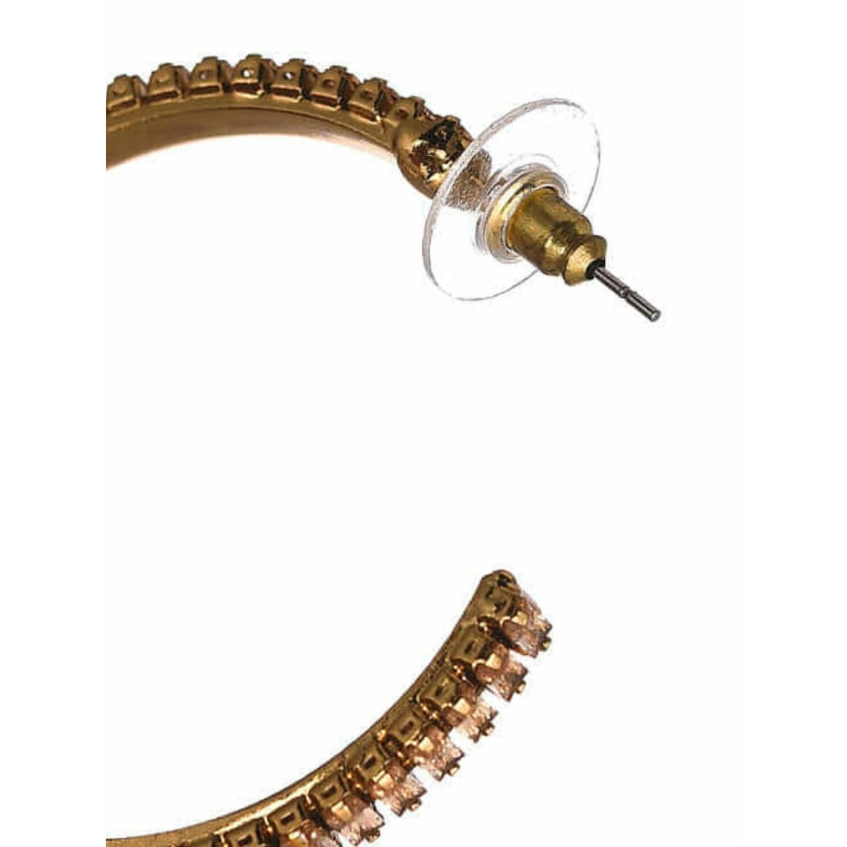 The Jewel Factor 18K Rose Gold Plated Crystal Fey Hoop Earrings: Buy ...