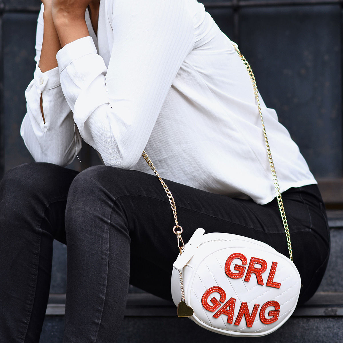 Buy ToniQ White Girl Gang Red Cutwork Sling Bag(OSXXS08) Online