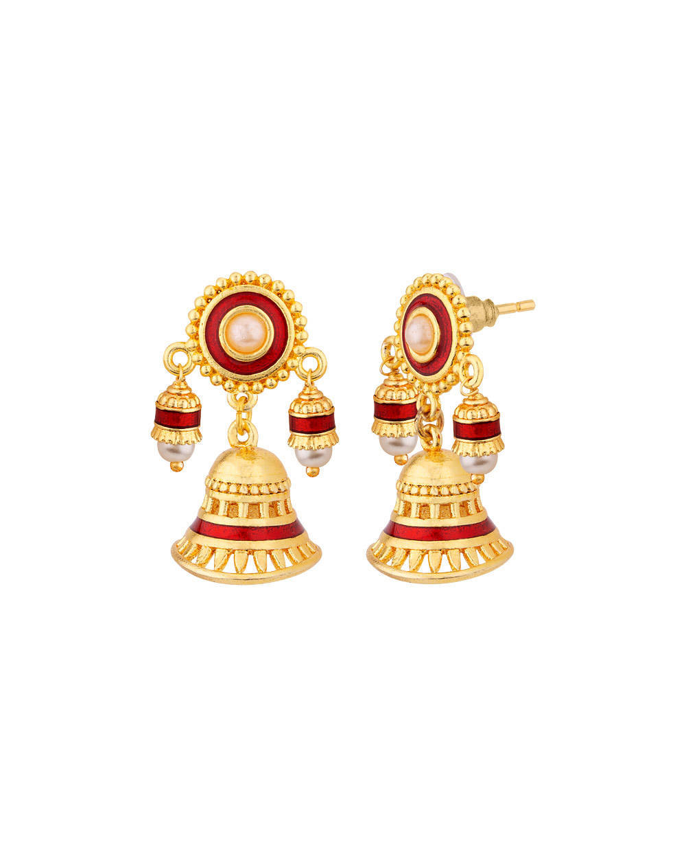Buy Voylla Temple Bell Handbell Earrings Online