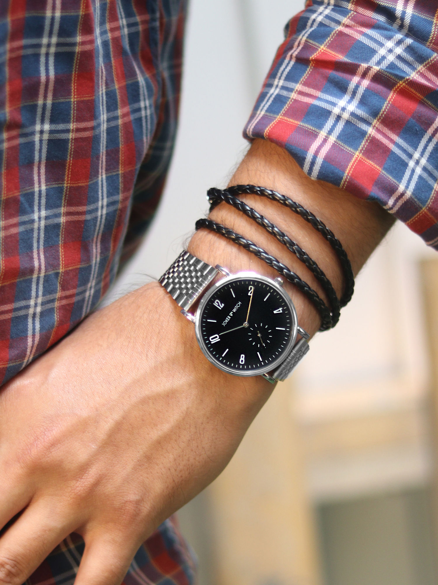 Buy Joker & Witch Warlock Silver Men's Watch Bracelet Stack Online