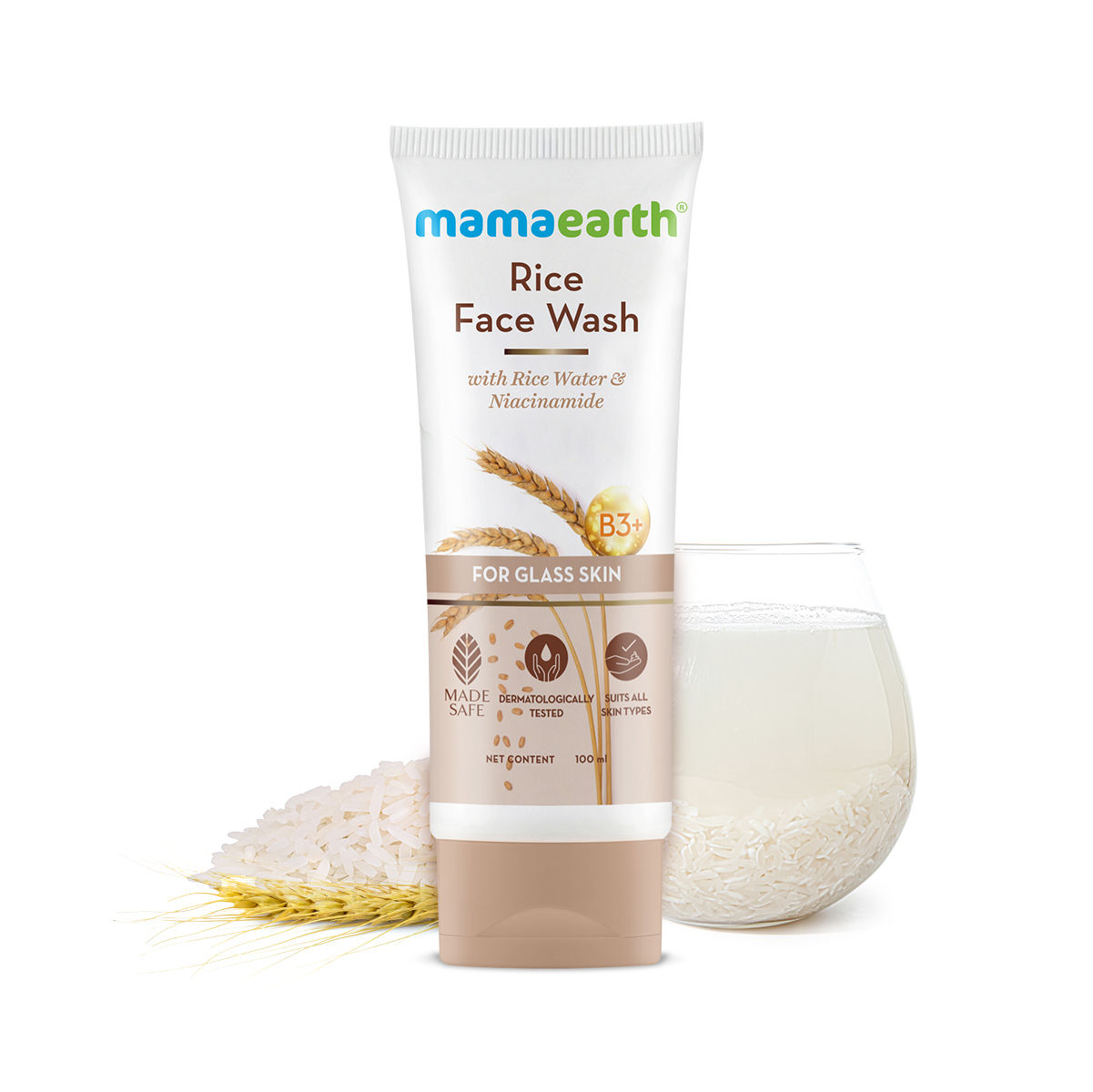 Mamaearth Rice Face Wash With Rice Water & Niacinamide For Glass Skin ...