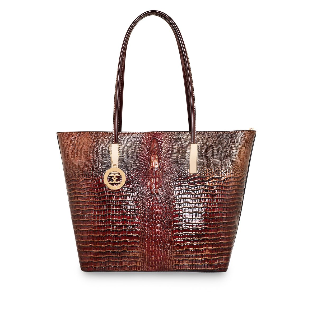 Buy ESBEDA Wine Red Color Crocodile Textured Handbag for Women Online