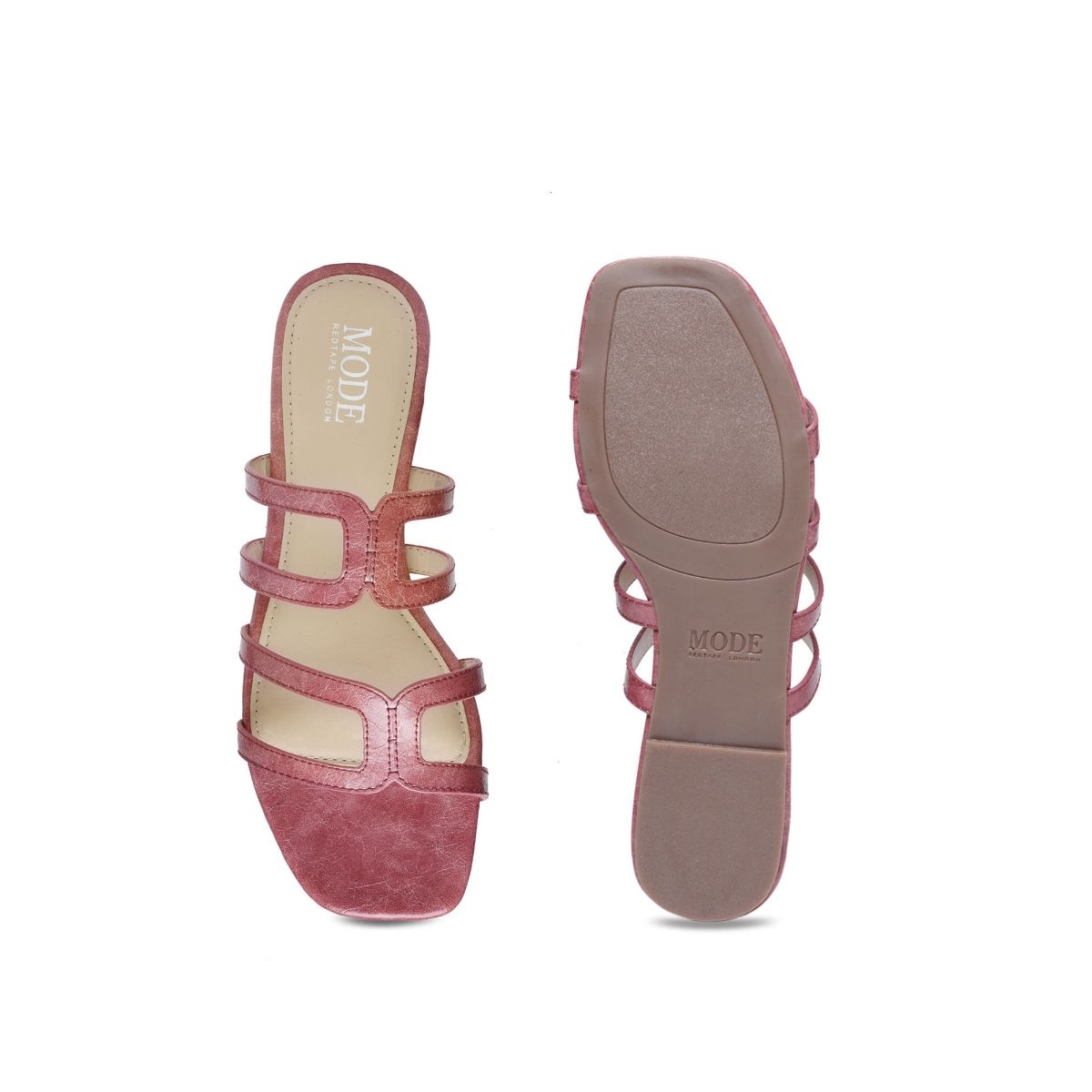 Mode By Red Tape Solid Pink Open Toe Flats: Buy Mode By Red Tape Solid ...