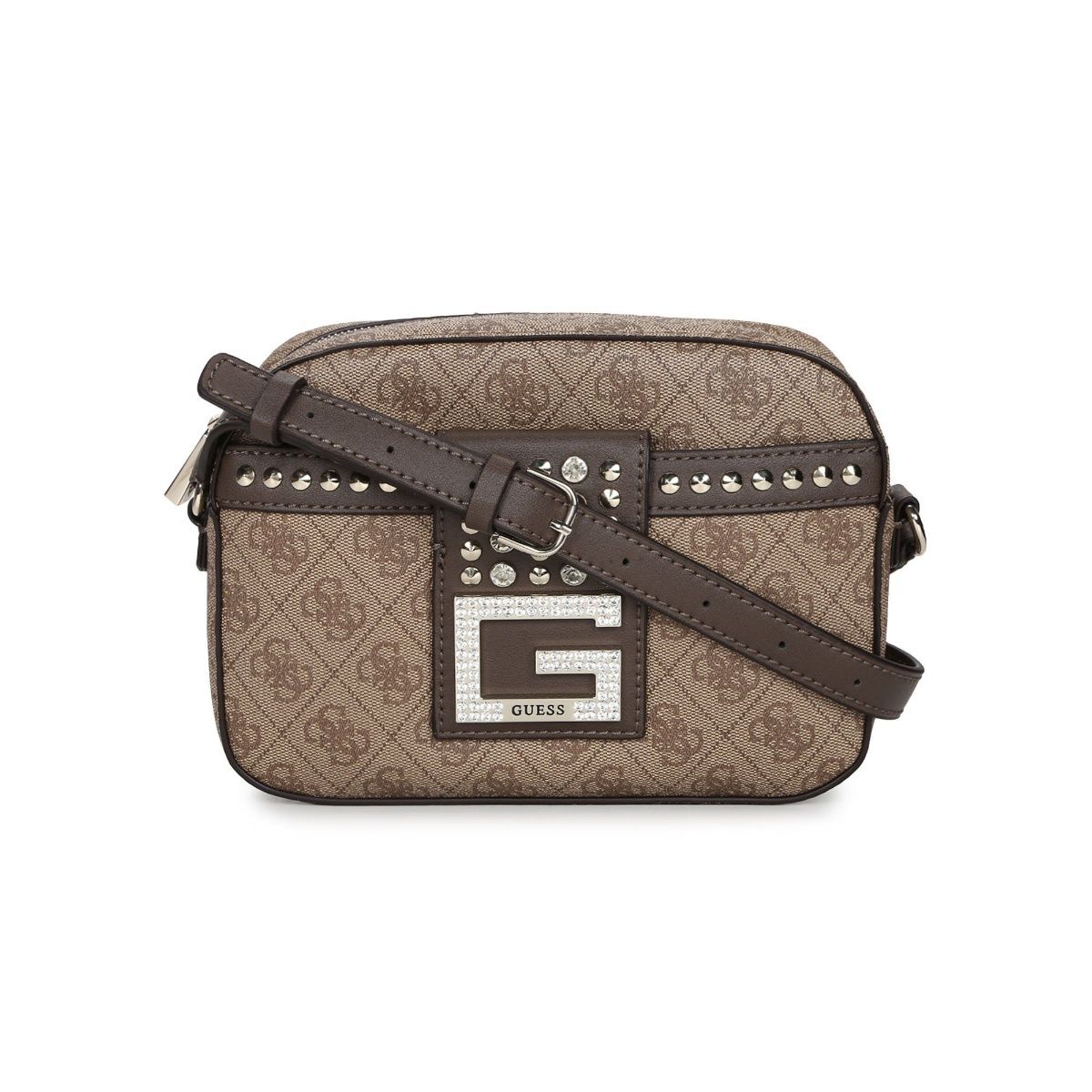 Buy Guess LOGO BLING Brown Sling Bag Online