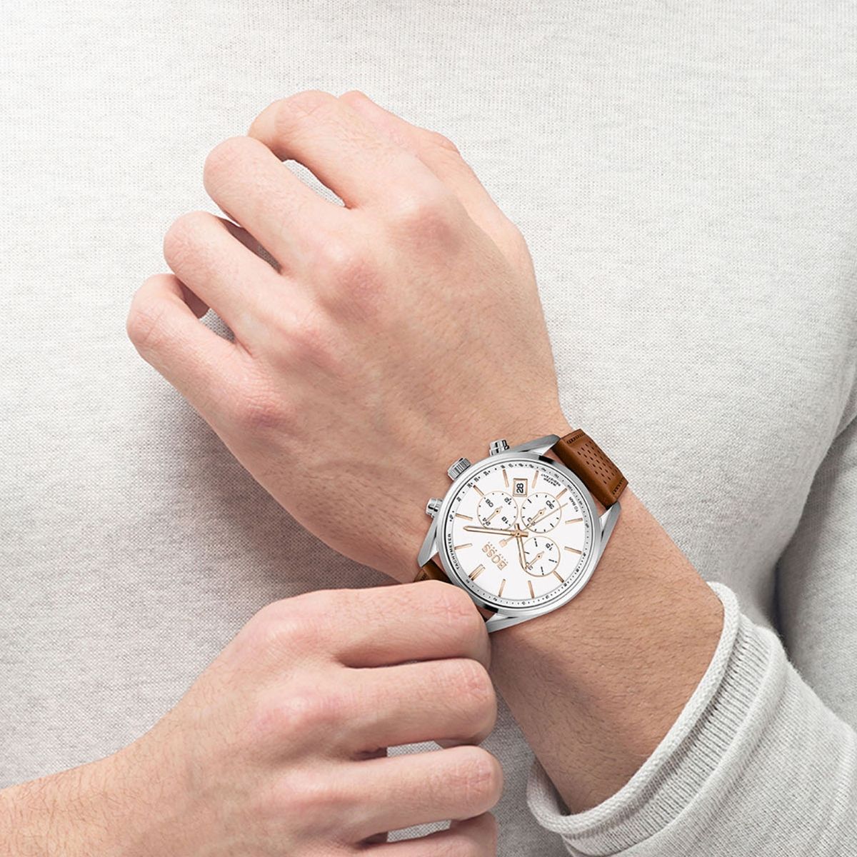 Hugo Boss CHAMPION Chronograph White Round Men Watch - 1513879 (M): Buy ...