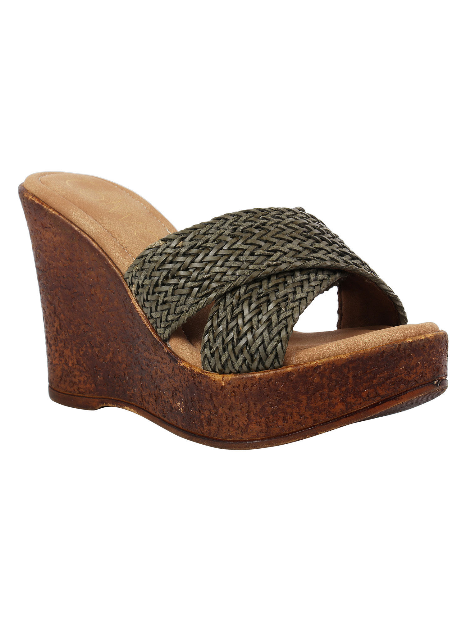 CATWALK Olive Patterned Wedges: Buy CATWALK Olive Patterned Wedges ...
