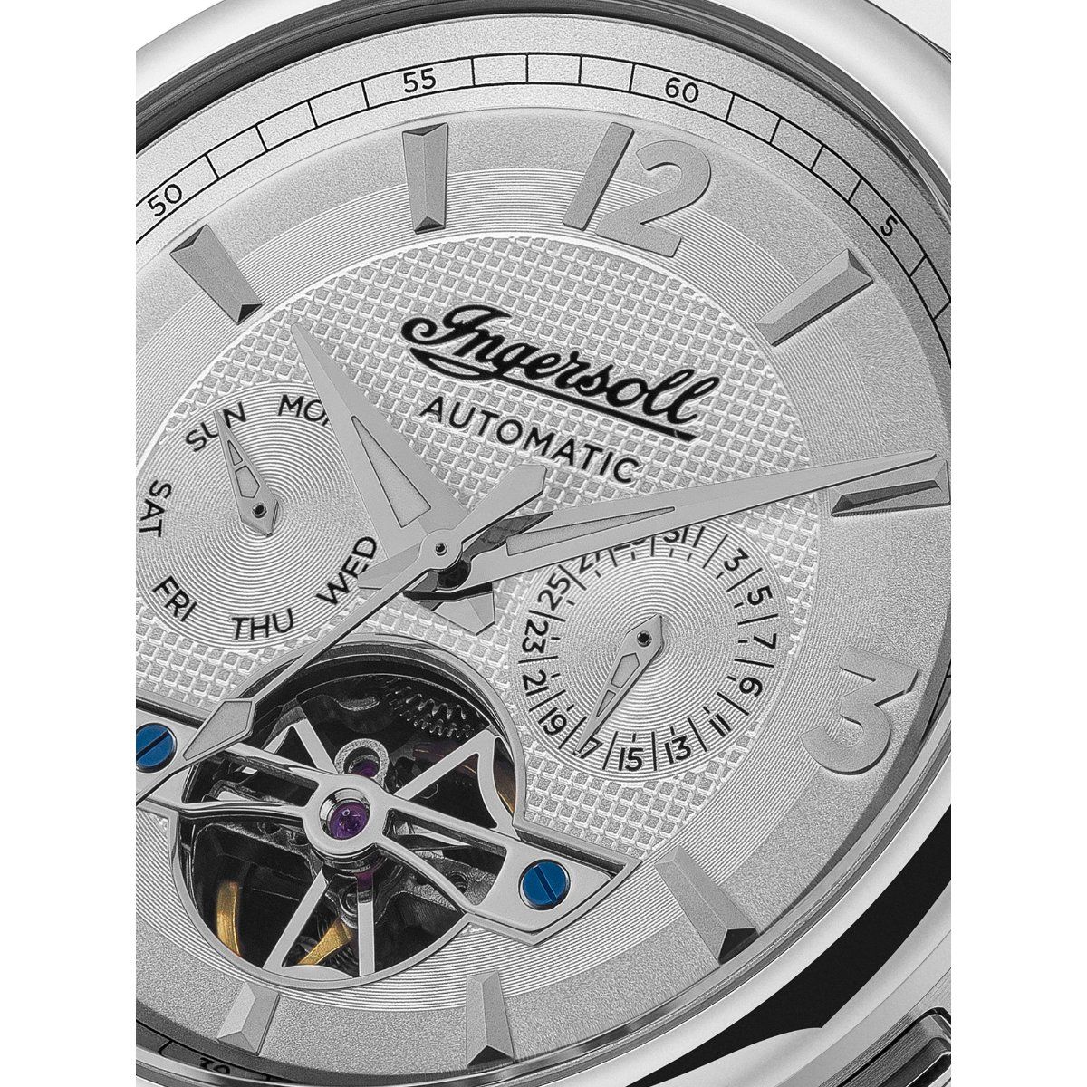 Ingersoll 1892 The Michigan Mens Watch Silver Dial & Black Leather ...