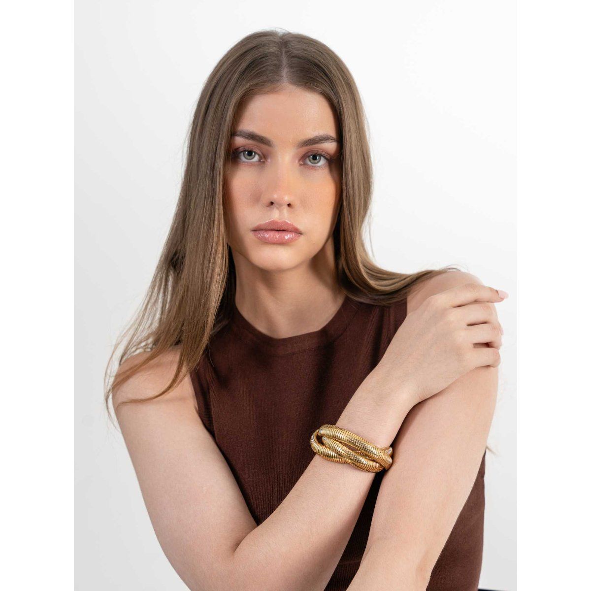 Buy ZAISHA 18K Gold Plated Misterio Chunky Layered Bracelet Online