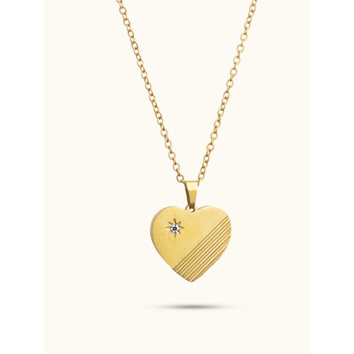 Buy ZAISHA 18K Gold Plated Classy Heart Crystal Pendant Necklace Online