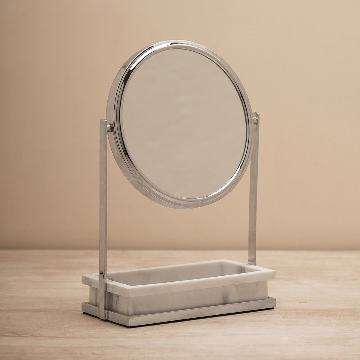 Buy Pure Home + Living Silver Double Sided Metal Vanity Mirror with ...