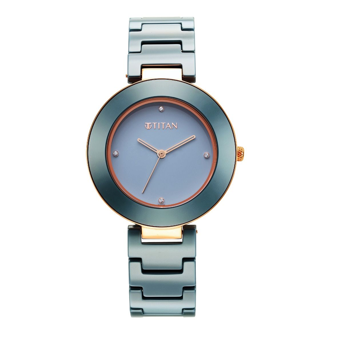 Titan Purple Ceramics 95189KC05 Blue Dial Analog Watch for Women: Buy ...