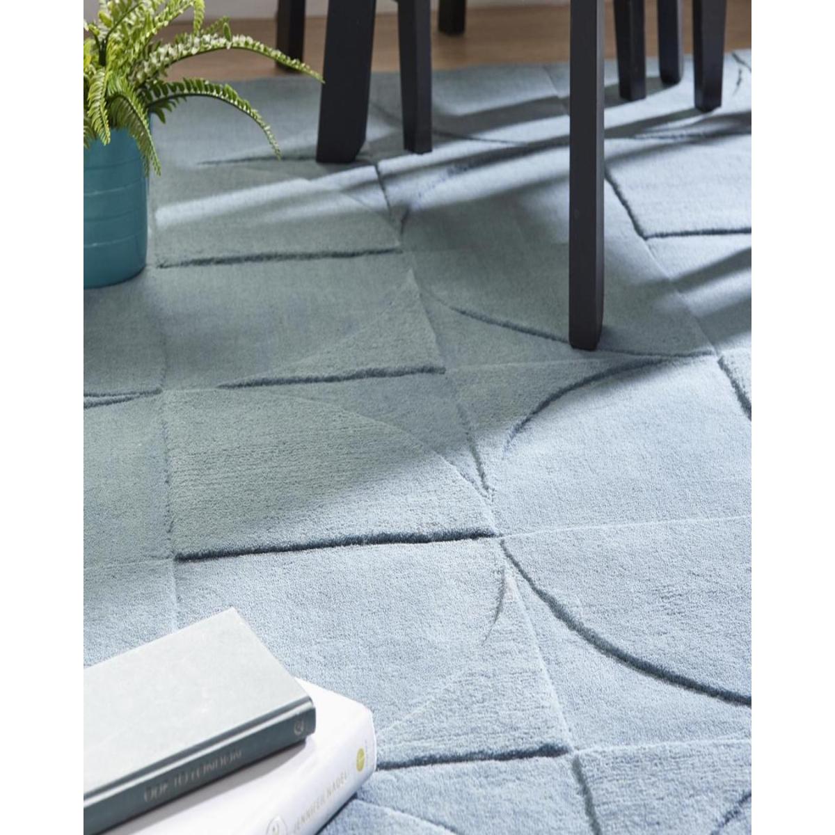 Buy Rugberry Round Square Rug - Steel Blue Multi-Color Online