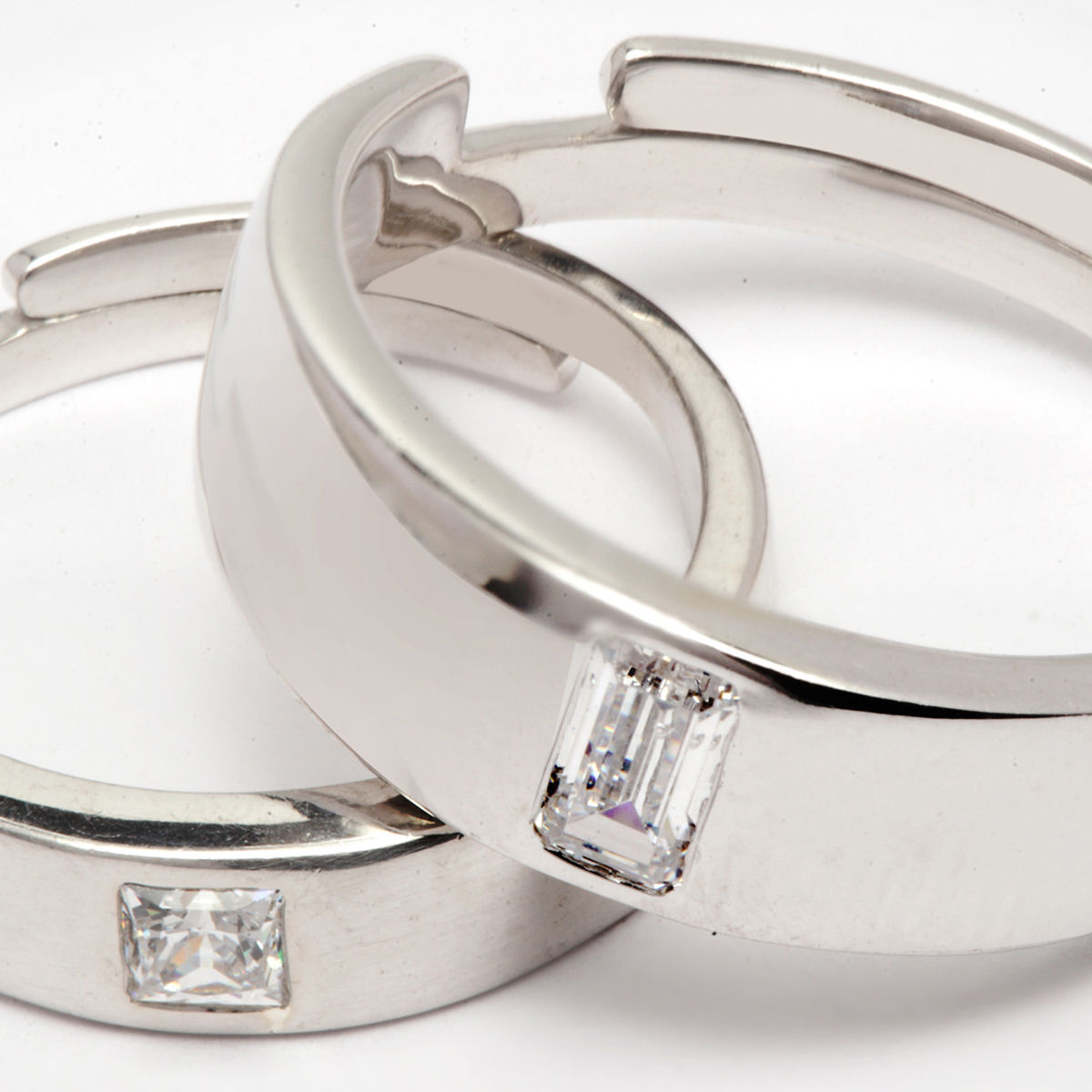 Buy CLARA Pure 925 Sterling Silver Franco Adjustable Couple Band Gift ...