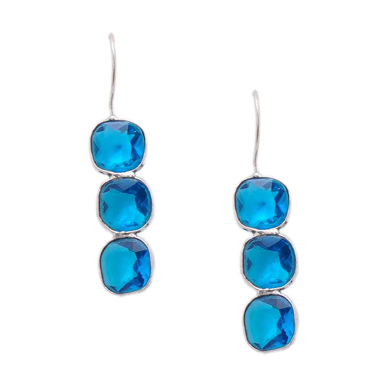 Buy SHOSHAA Silver-plated Navy Blue Handcrafted Studs Online