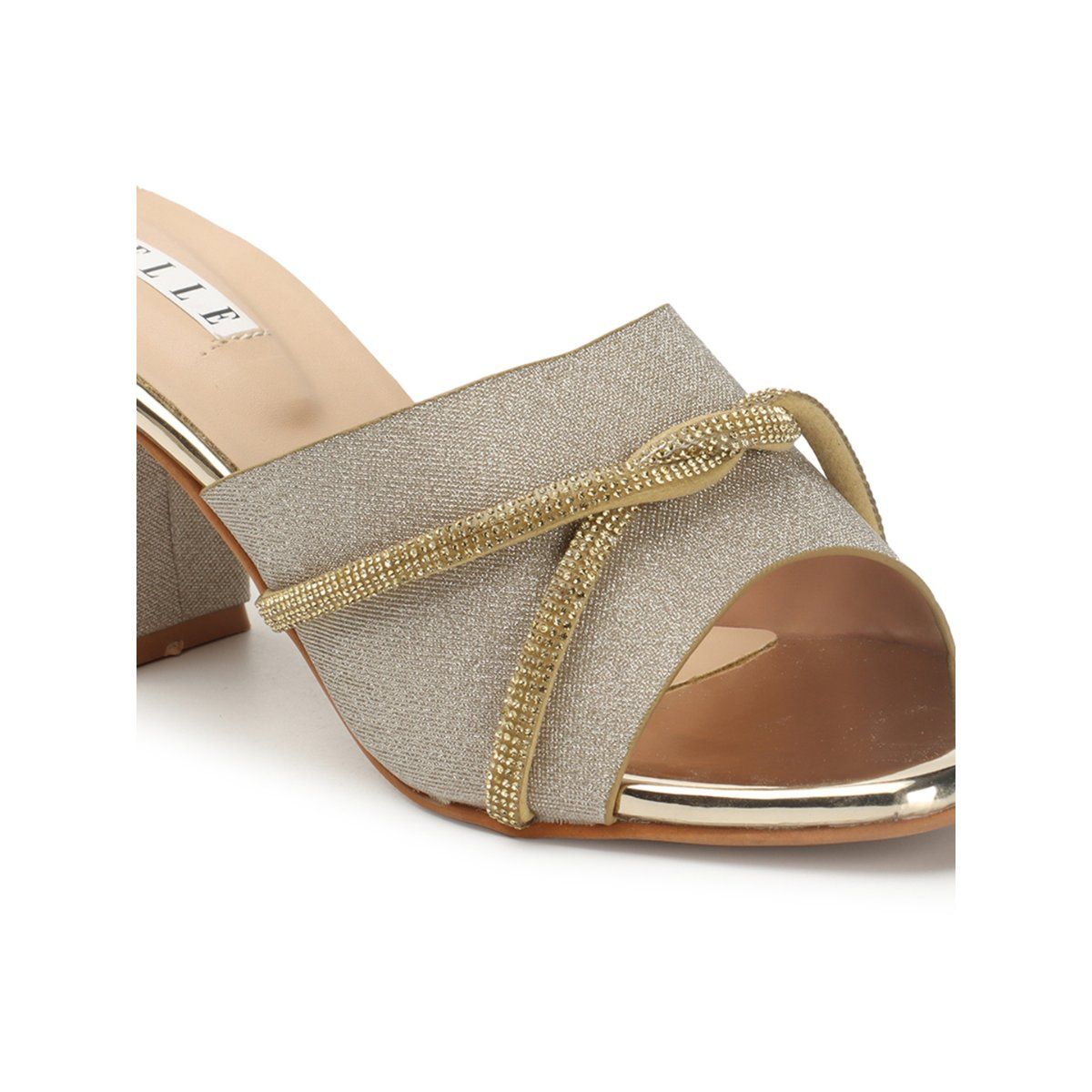 Buy ELLE Gold Square Toe Women Heels Online