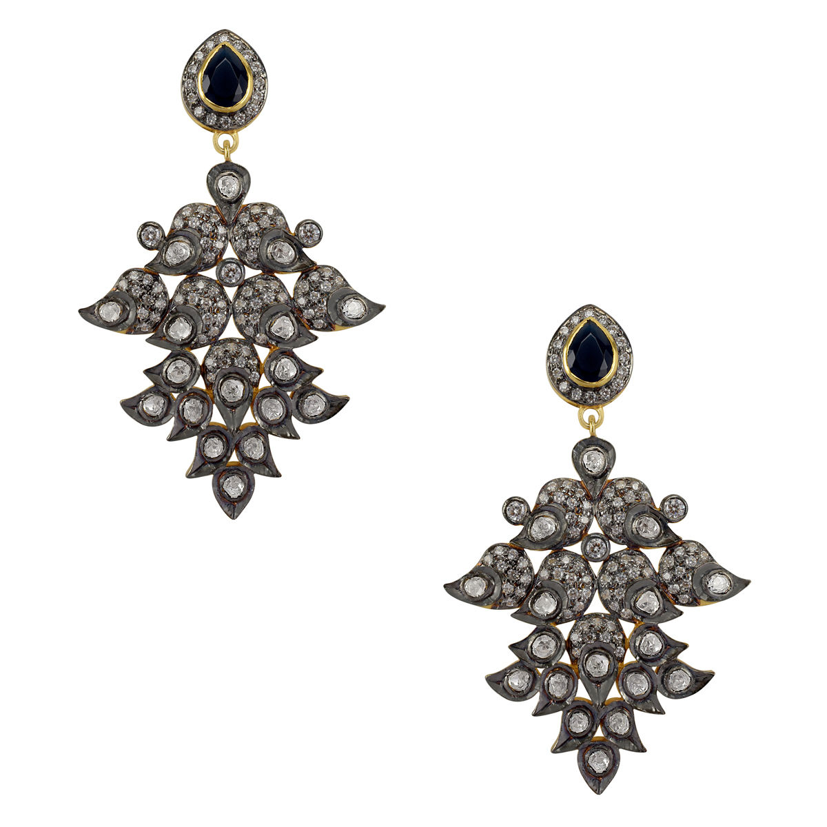 Buy Tribe Amrapali Silver Oxidised Paisley Earrings Online