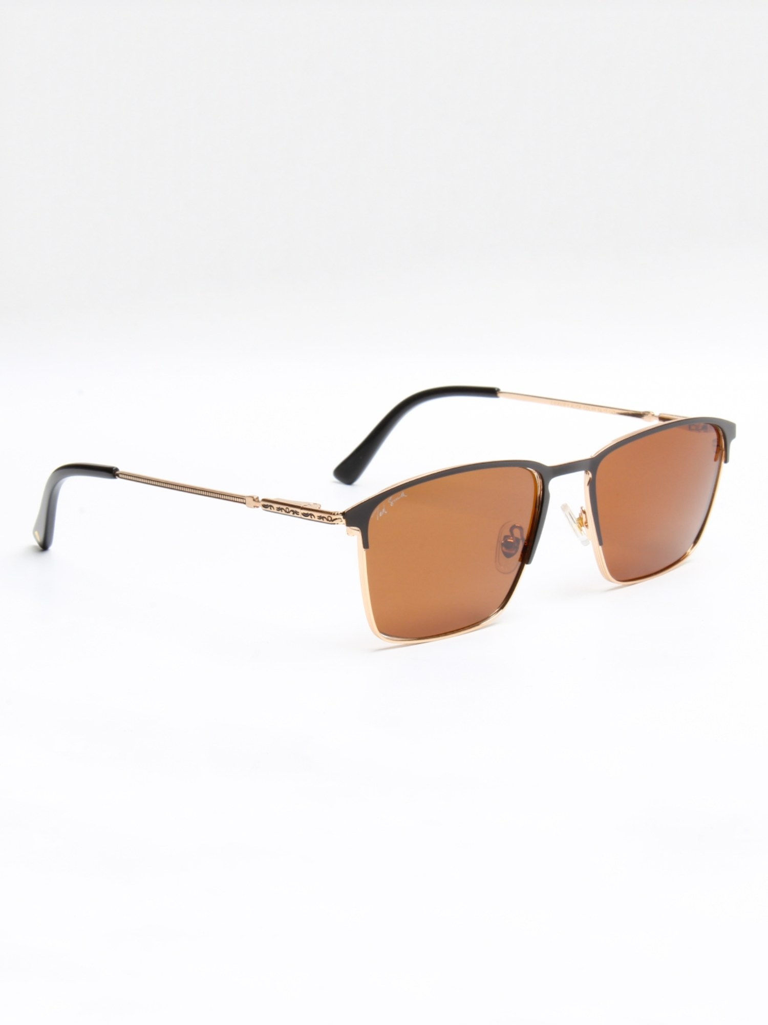 Buy TED SMITH Unisex Brown Lens & Gold-Toned Browline Sunglasses-SUN ...