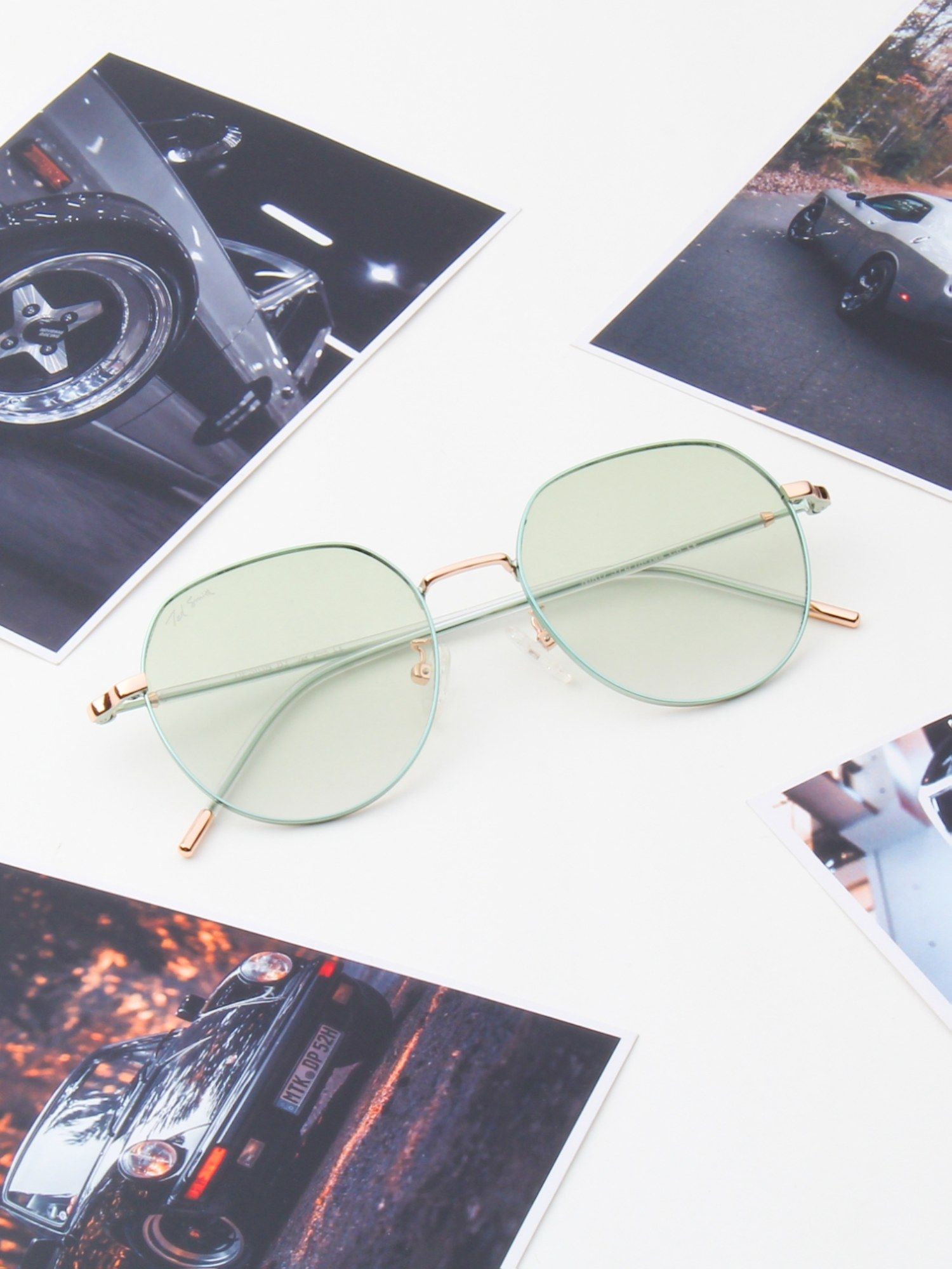 Buy TED SMITH Unisex Round Metal Blue-Green Sunglasses With Polarized ...