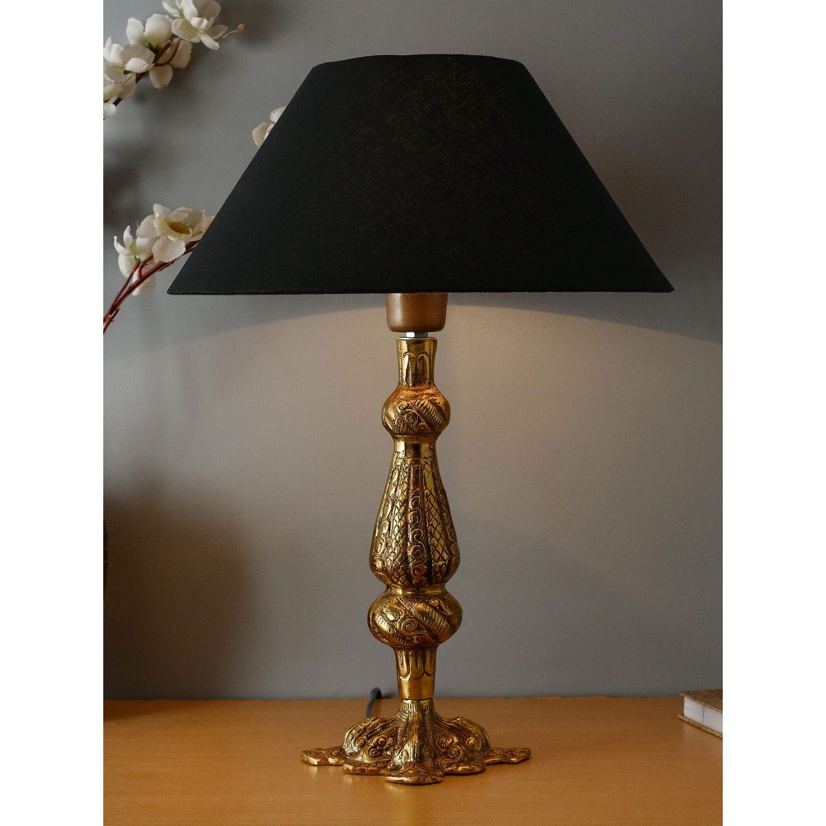 Buy Homesake Metal Table Lamps Shade Scroll Black Online