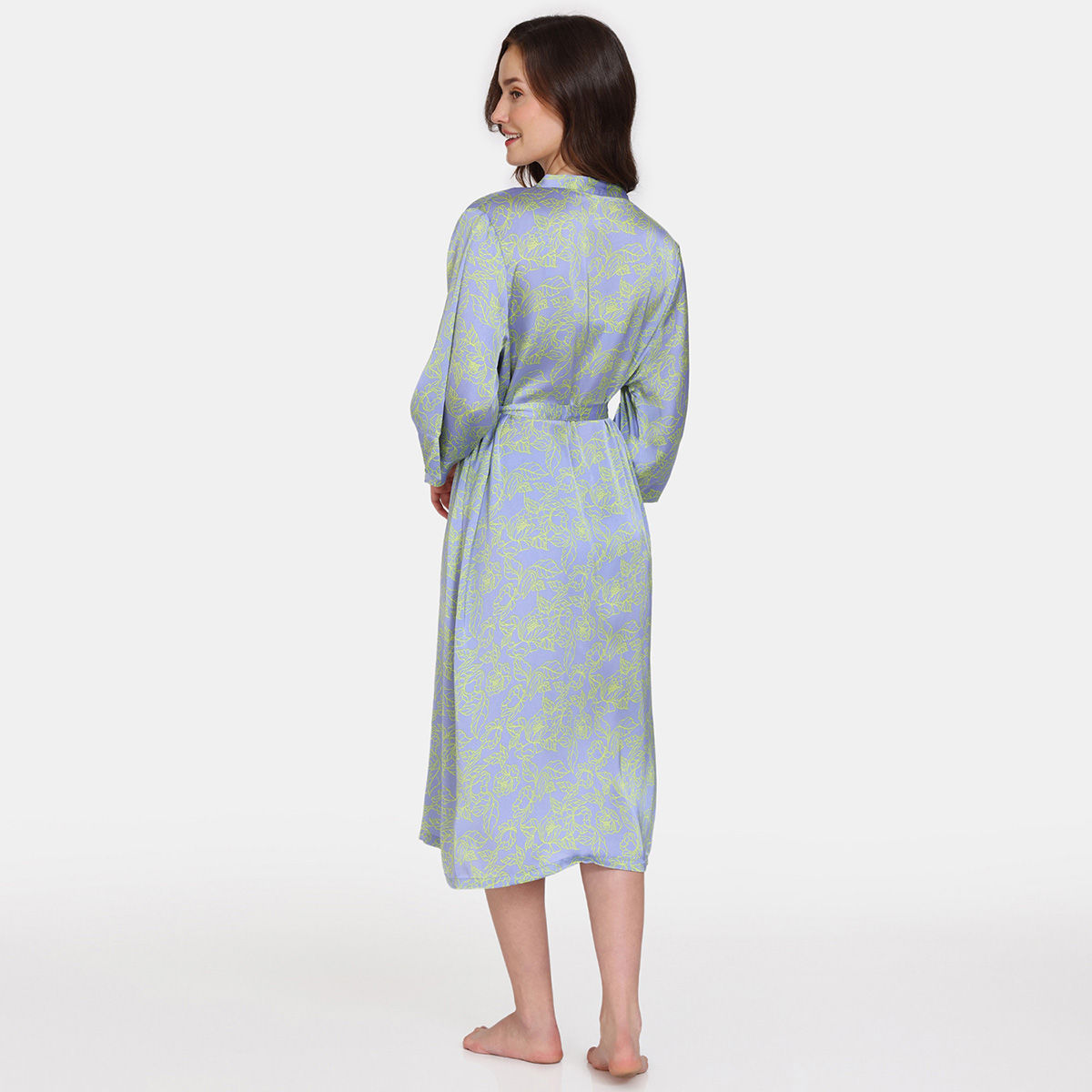 Zivame Sublime Blossoms Woven Robe - Jacaranda: Buy Zivame Sublime ...