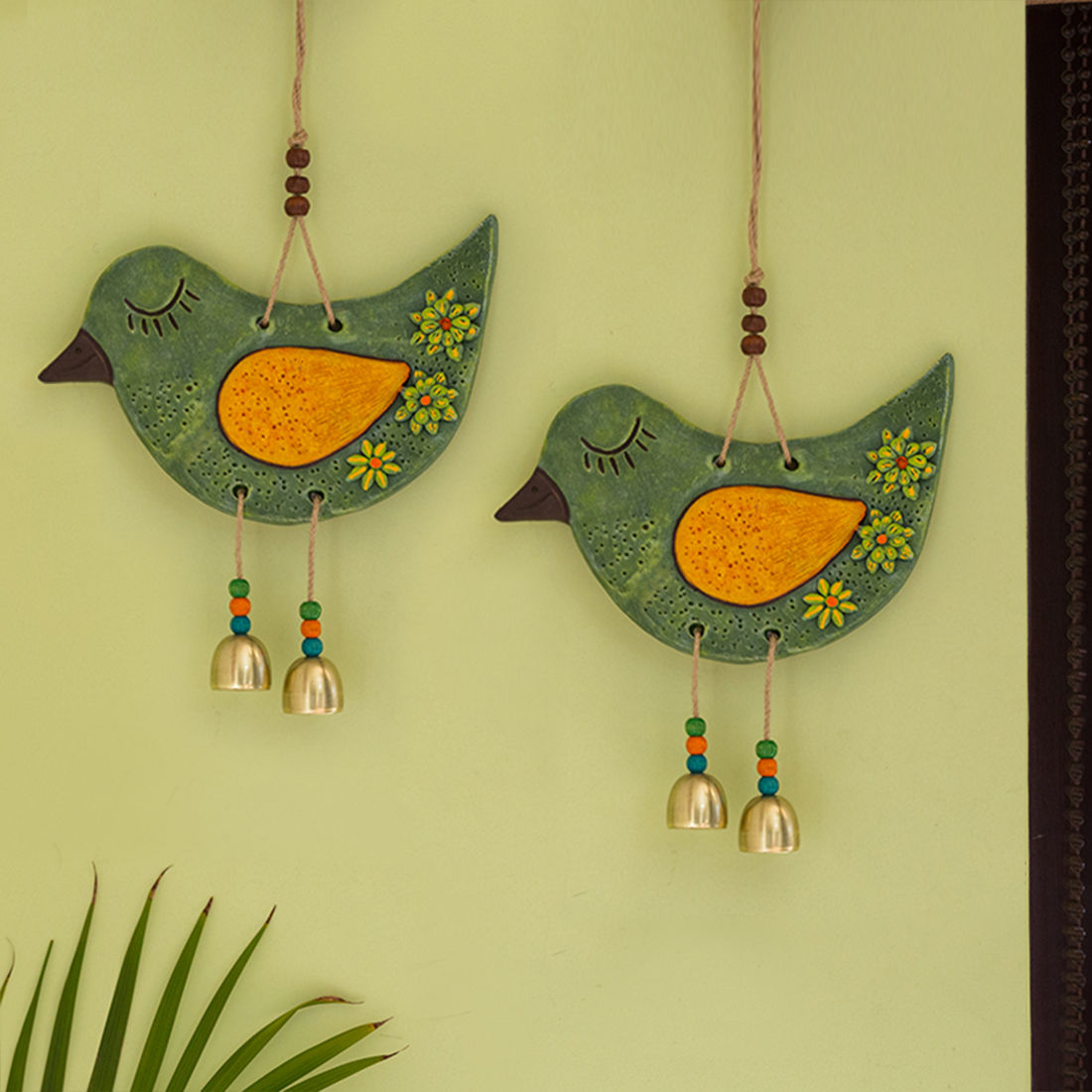 ExclusiveLane Clinkering Sparrows' Handmade Decorative Wall Hanging In ...