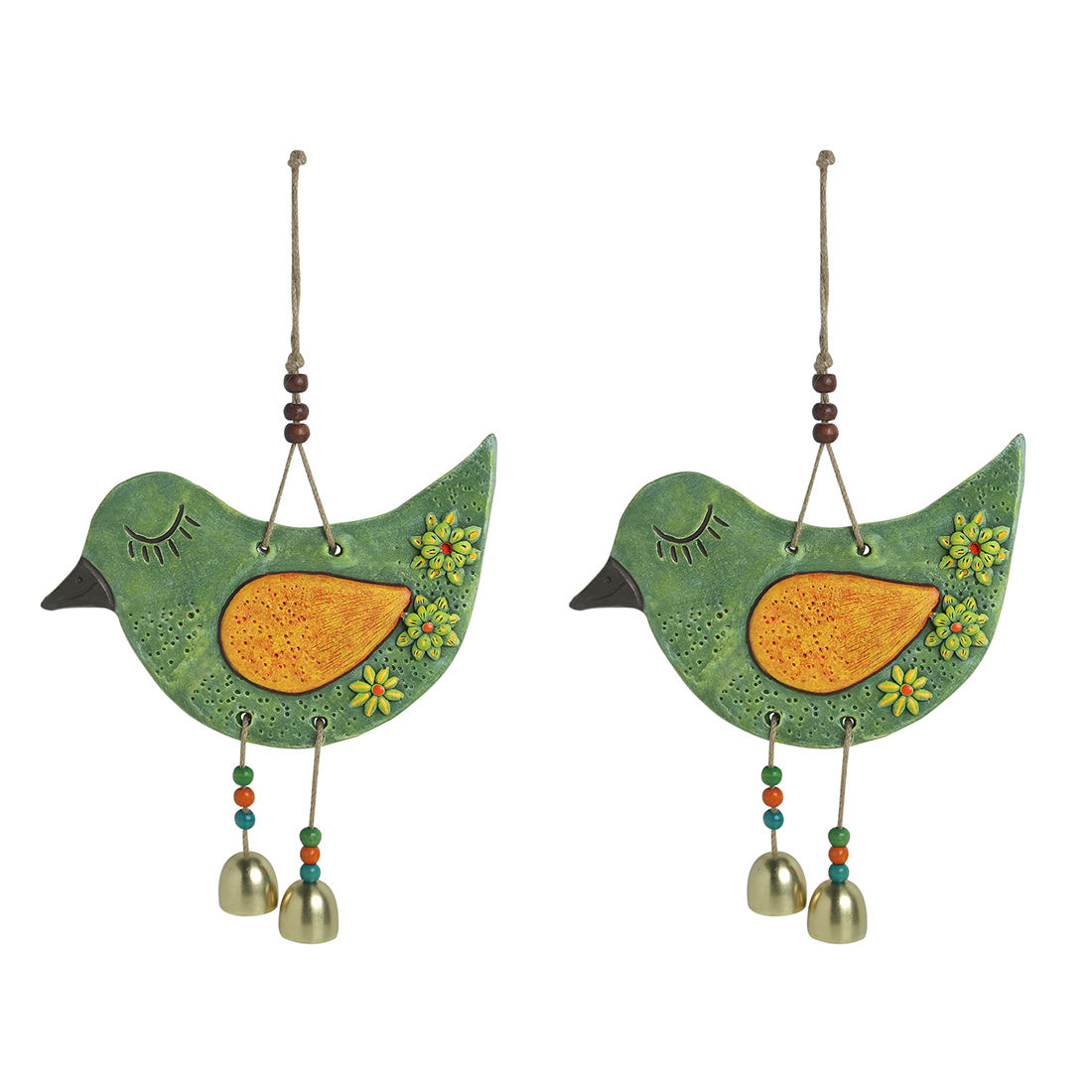 ExclusiveLane Clinkering Sparrows' Handmade Decorative Wall Hanging In ...