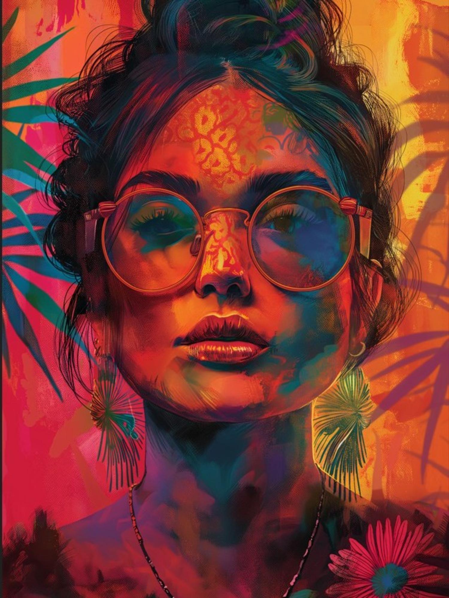 Buy Sun Mun Decors Bohemian Collection Tribal Lady Potrait Art Frame Online