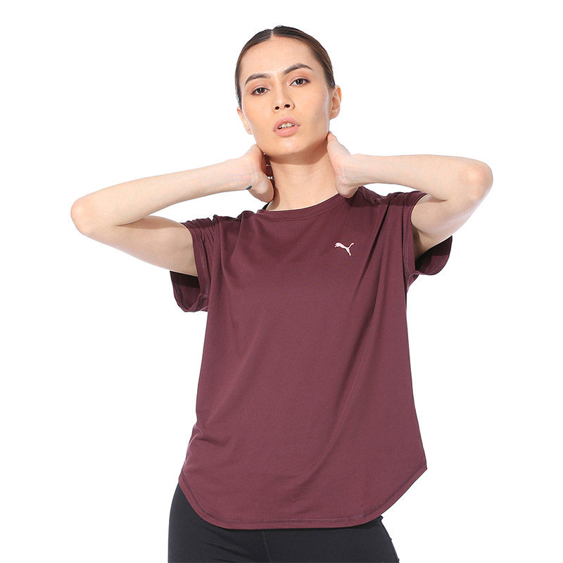 Buy Puma Studio Mesh Yoga Tee Vineyard Wine Online