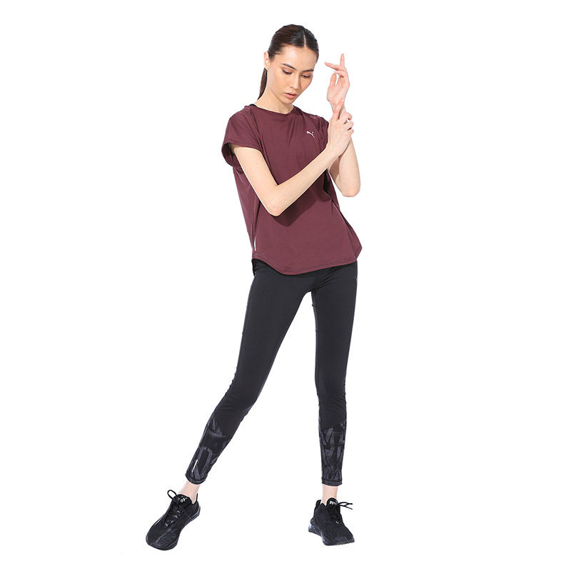Buy Puma Studio Mesh Yoga Tee Vineyard Wine Online
