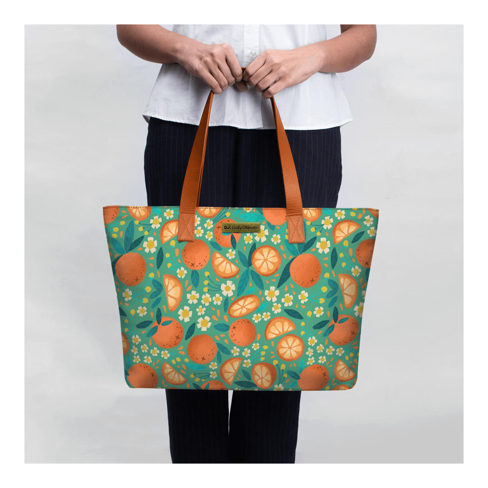 Buy DailyObjects Orange Print Fatty Tote Bag Online