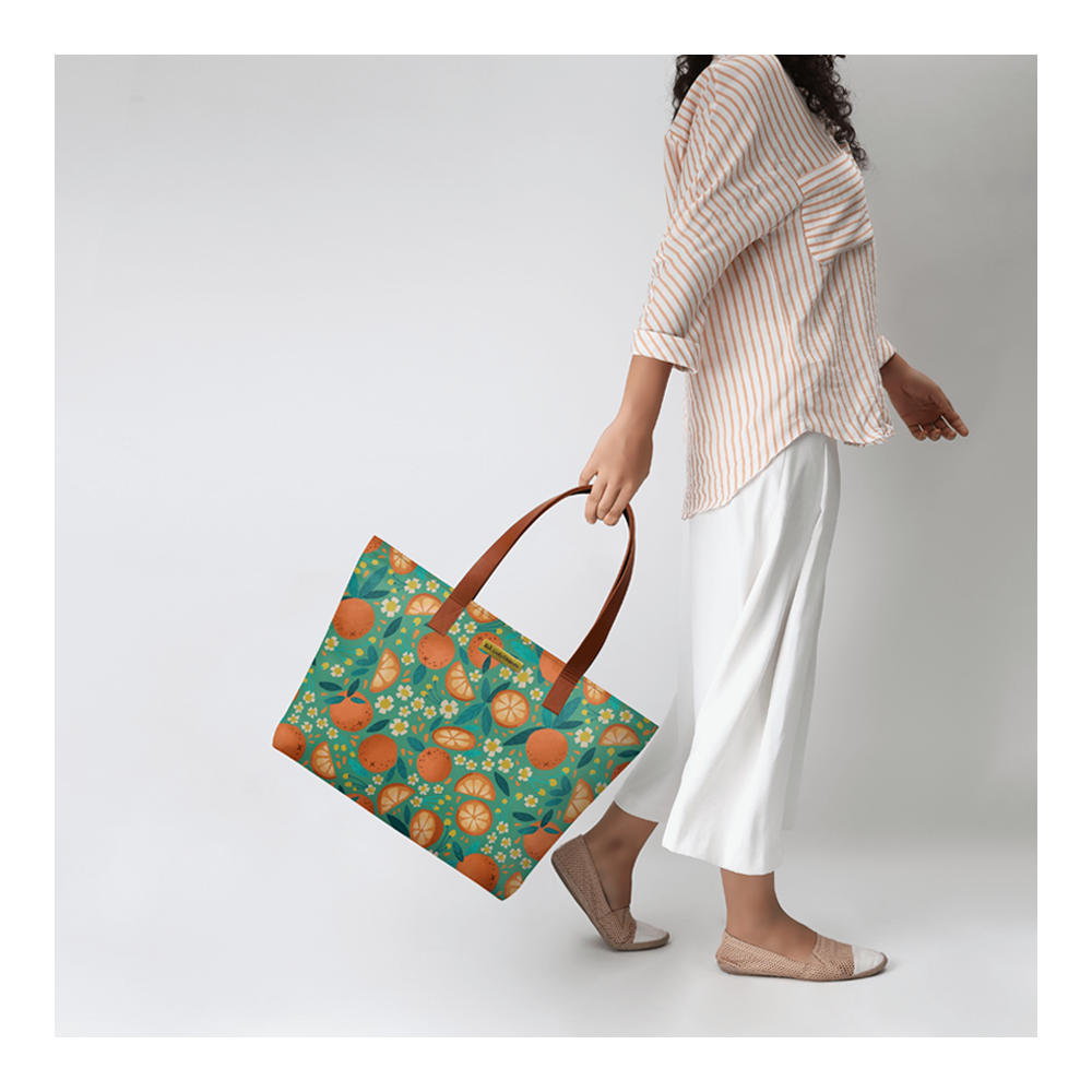 Buy DailyObjects Orange Print Fatty Tote Bag Online