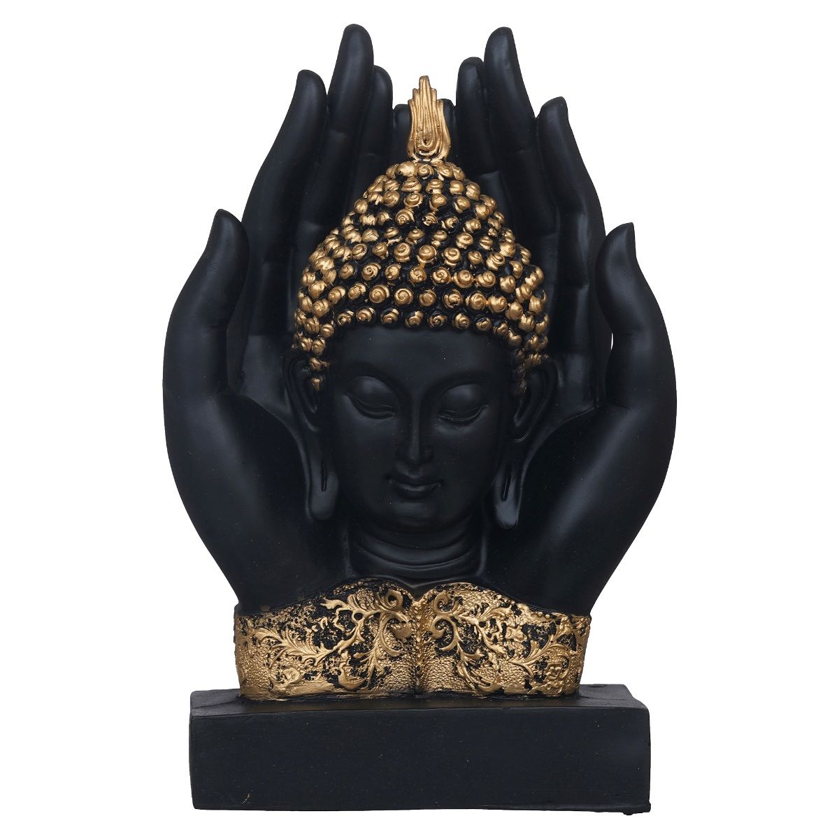 Buy eCraftIndia Blank Golden Polyresin Handcrafted Palm Buddha Statue ...