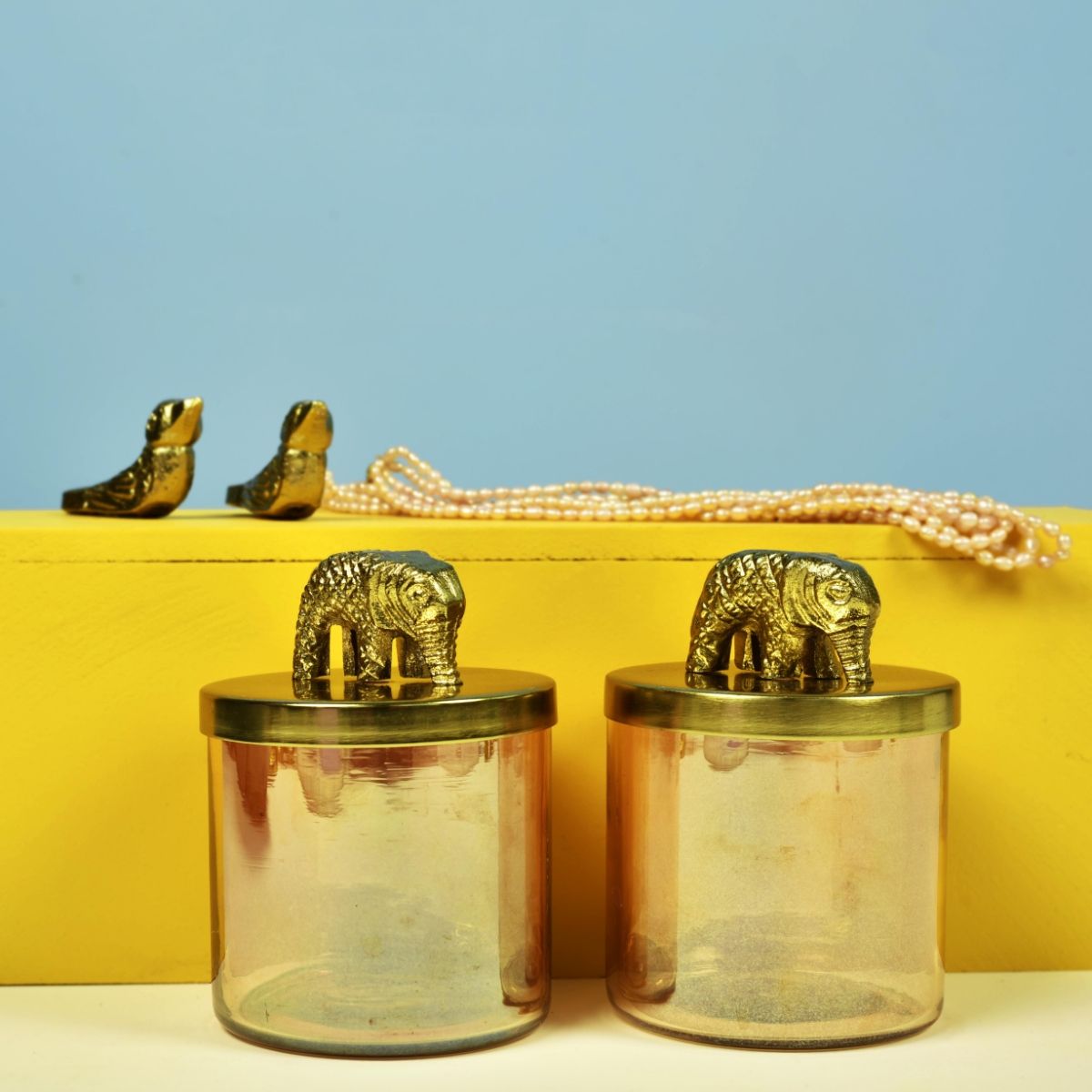 Buy Manor House Lustre Glass Jars With Elephant Lid And 10 Inches Long