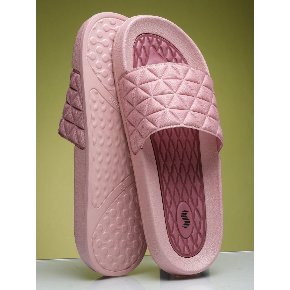 Buy SOLETHREADS Slides Stella Pink Solid Women Sliders Online