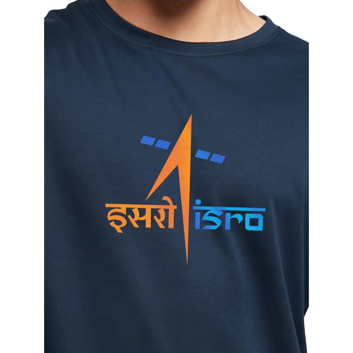 The Souled Store Isro Logo Navy Blue T-Shirt for Men: Buy The Souled ...