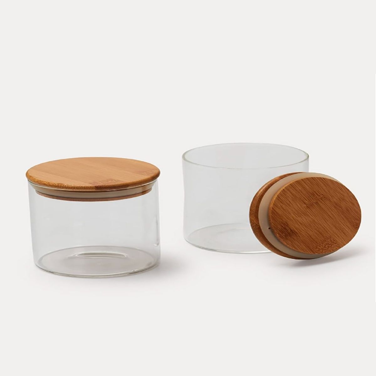 Buy Mason Home Glass Airtight Storage Container With Wooden Lid - Small ...