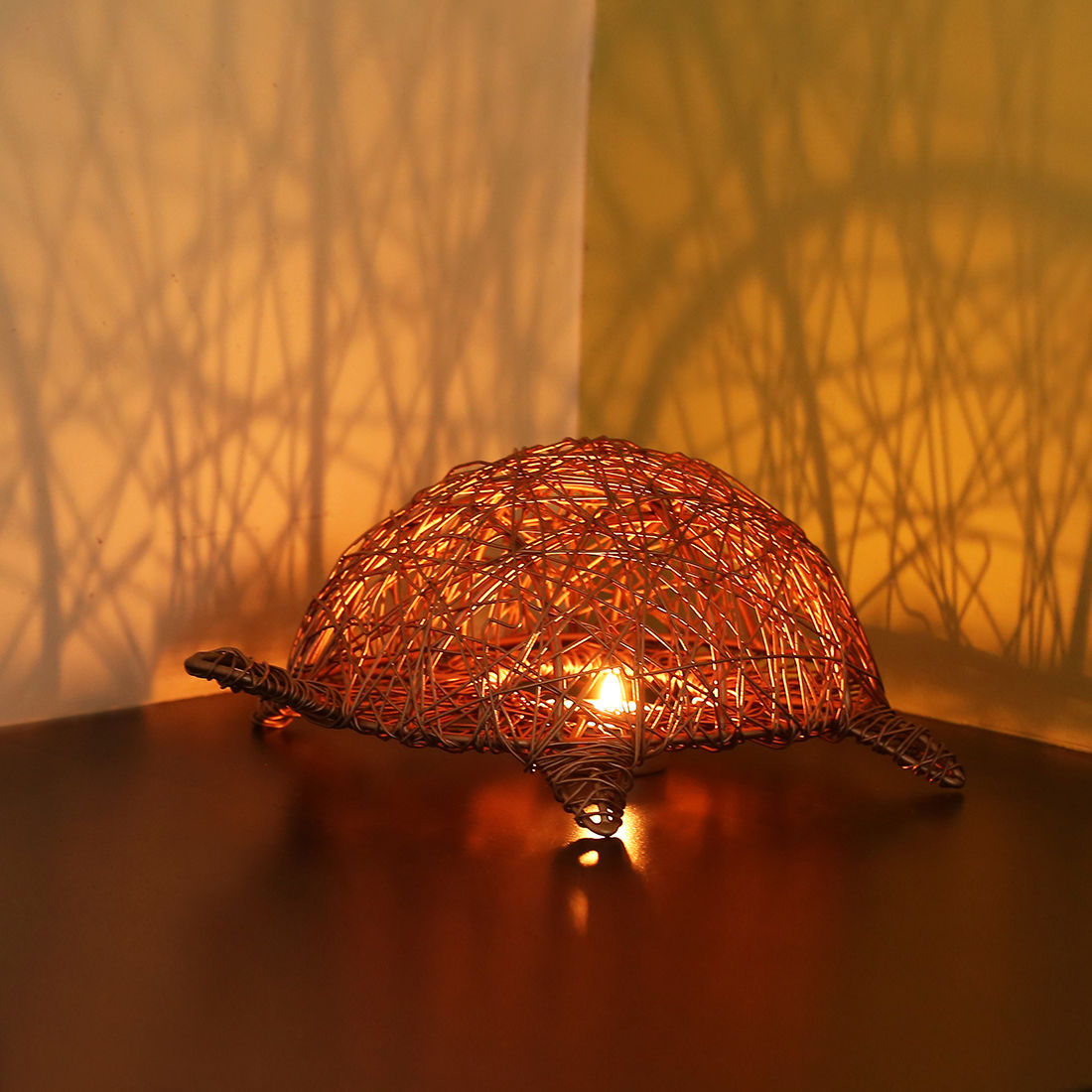 ExclusiveLane The Turtle Mesh' Handwoven Showpiece & Table Tea-Light ...