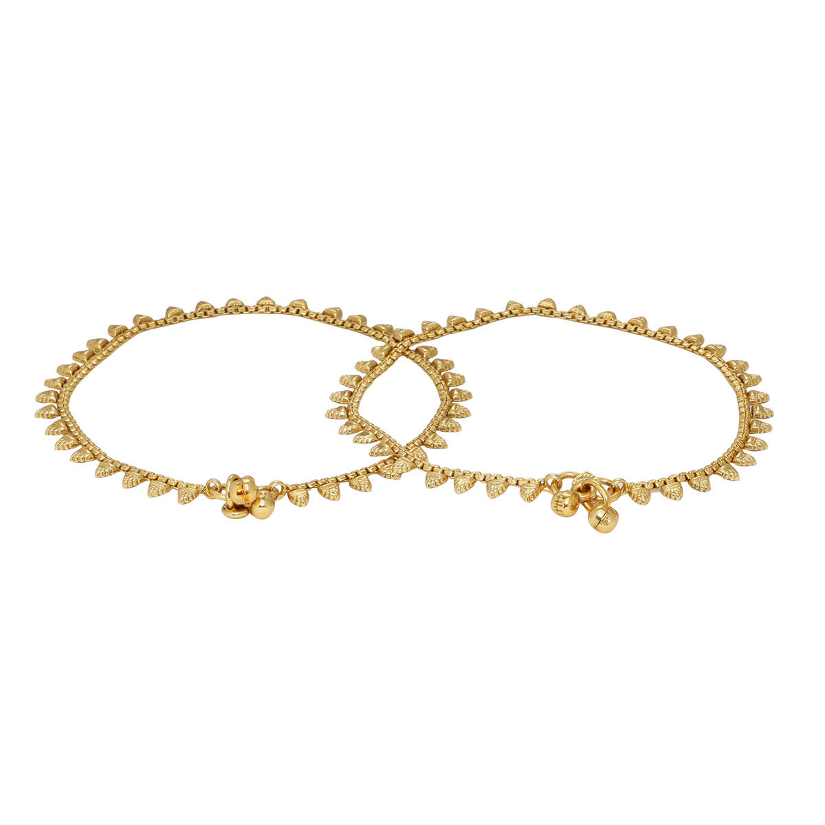 Buy SHOSHAA Antique Gold Plated Payal Pair Online