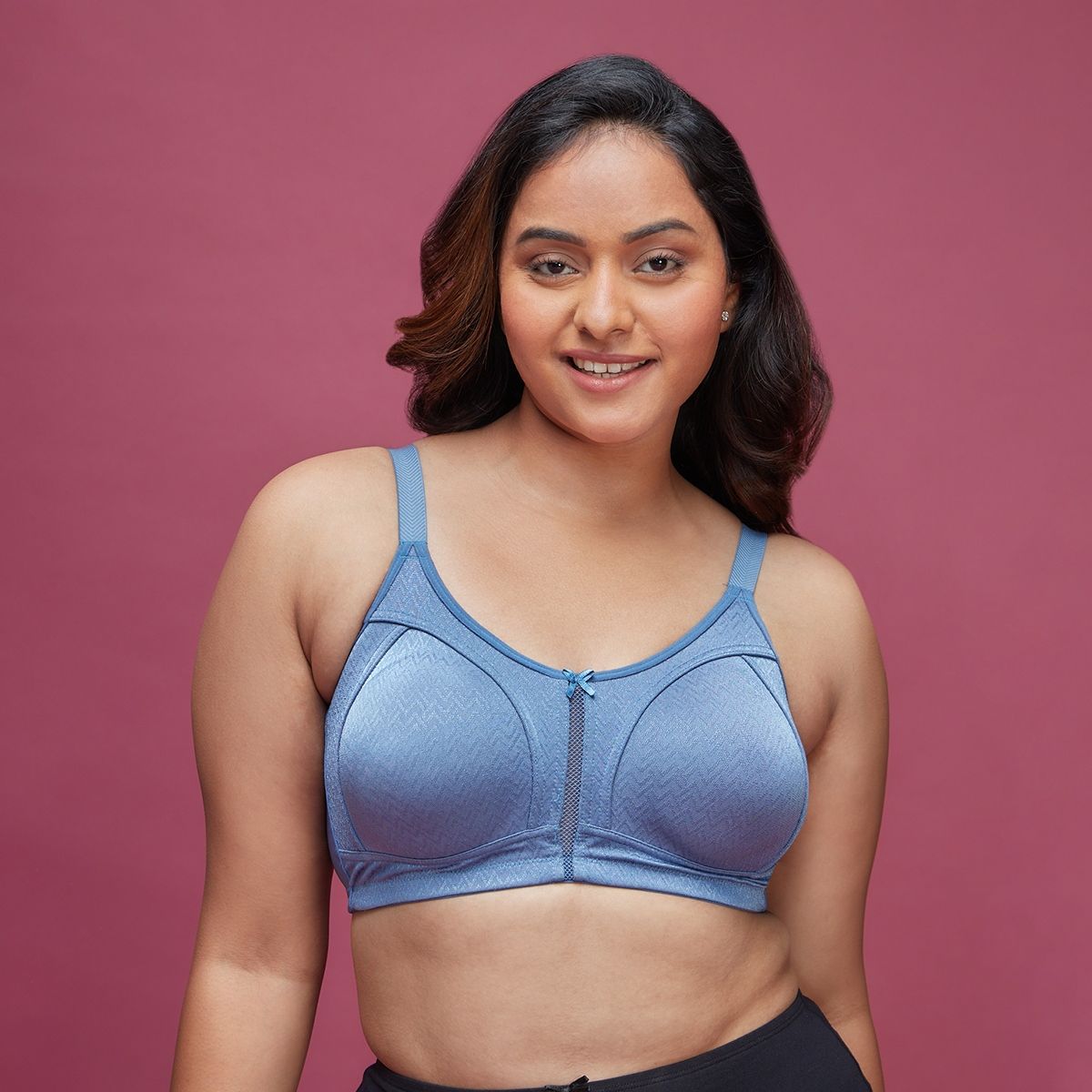 Nykd By Nykaa Luxe Jacquard M Frame Bra Blue Nyb232 Buy Nykd By