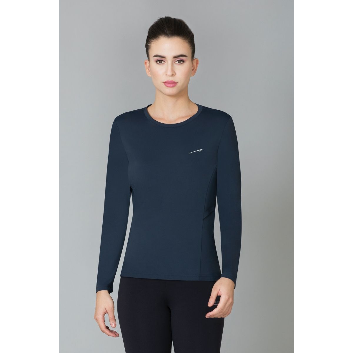 Buy Van Heusen Women Proactive Round Neck & Full Sleeve T-Shirt - Dark ...