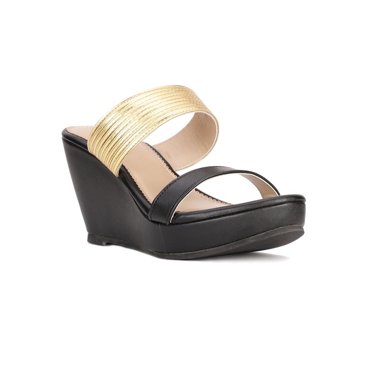 Buy Bata Women Slip-On Wedges Black Online